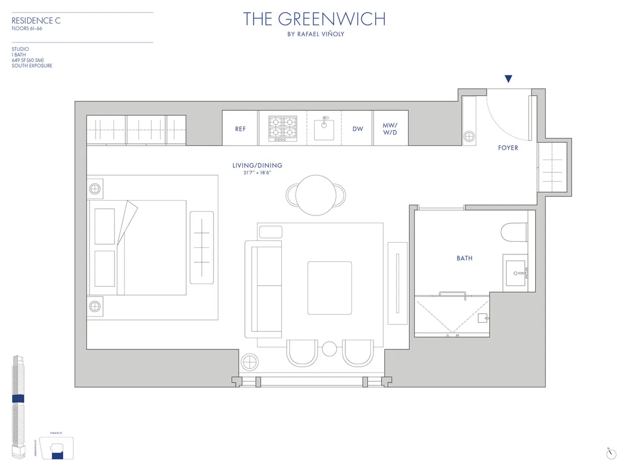 125 Greenwich Street #65C, New York, NY 10006 Property for sale