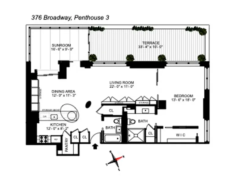 376 Broadway #PH3, New York, NY 10013 Property for rent